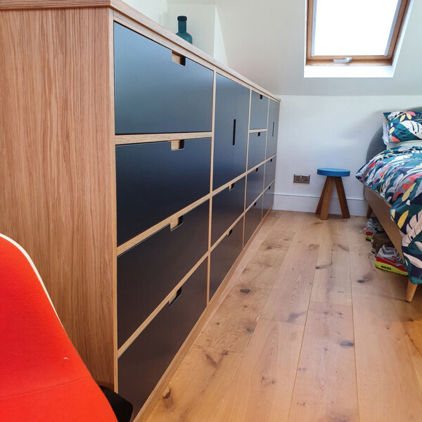 Oak veneered birch plywood chest of drawers / Hornsey North London – MW ...